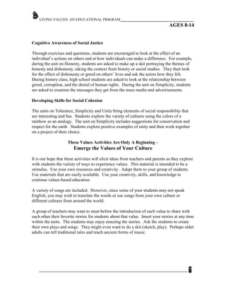 Living values activities for children ages 8 - 14 | PDF