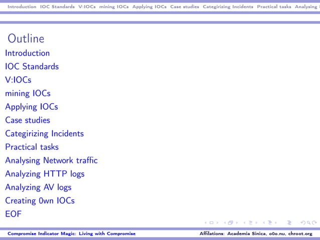 Indicators of Compromise Magic: Living with compromise | PPT