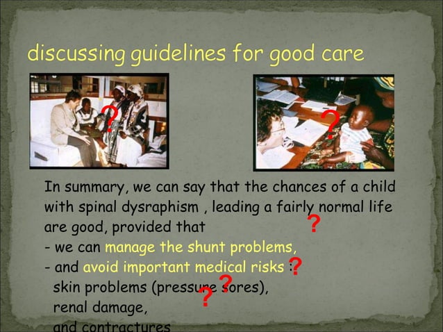 Living with spina bifida and hydrocephalus in developing countries ...