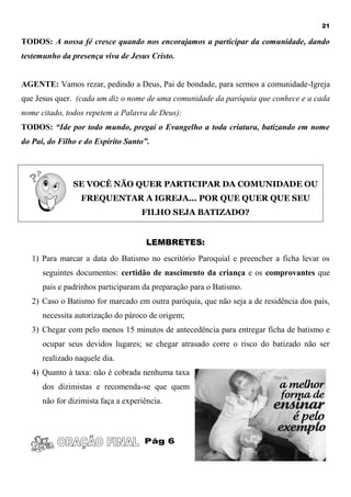 Livrinho encontros de preparação batismo | PDF