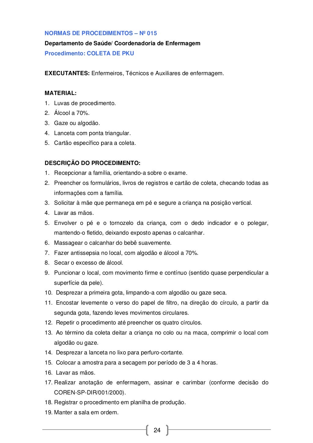 Manual De Normas E Rotinas De Procedimentos Para A Enfermagem Campi…