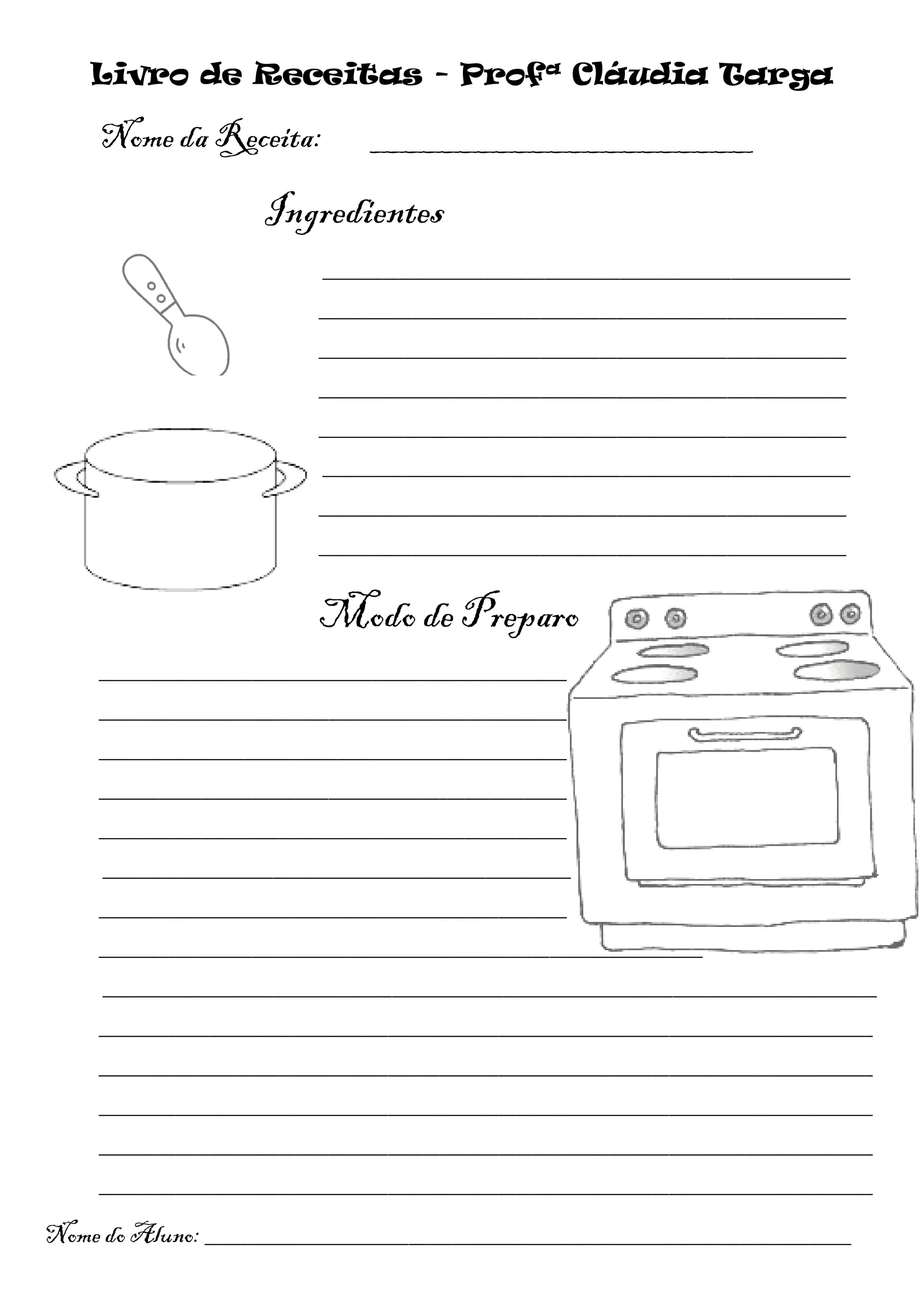 Livro de receitas para imprimir | PDF