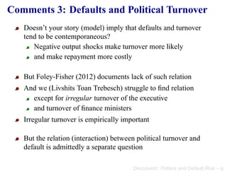 Igor Livshits' discussion of "Endogenous Political Turnover and ...