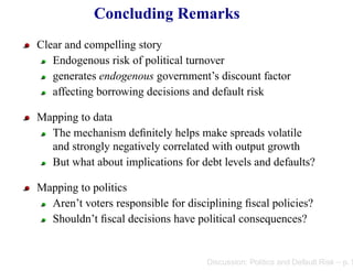 Igor Livshits' discussion of "Endogenous Political Turnover and ...