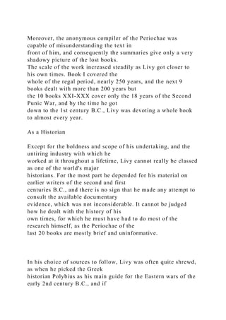 LIVY Born c. 59 BC in Patavium, Rome (Ancient state) Di.docx