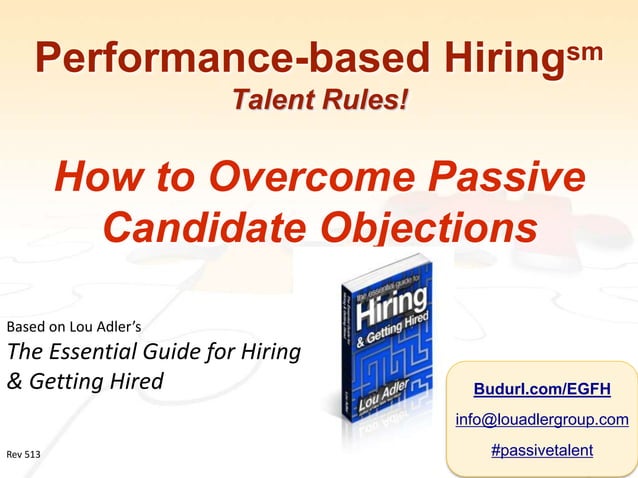 How to Overcome Passive Candidate Objections | Webcast | PPT