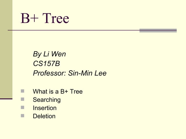 b+ tree | PPT