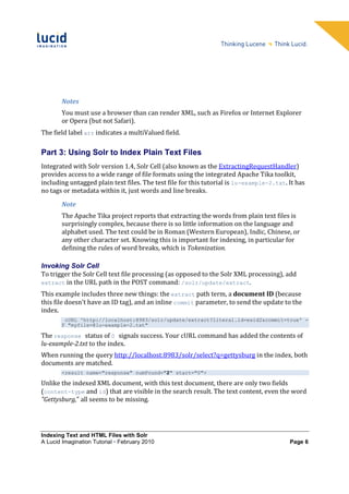 Indexing Text and HTML Files with Solr | PDF