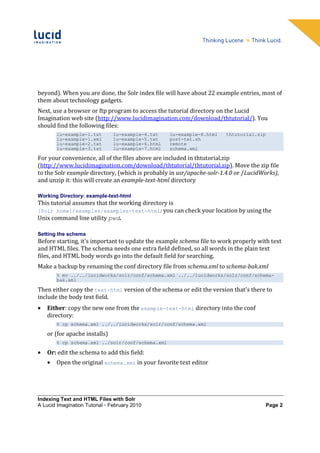 Indexing Text and HTML Files with Solr | PDF