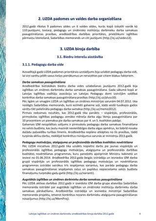 LIZDA biroja 2012.gada darbības pārskats | PDF