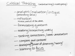 Critical Thinking Contextualising - Investigation | PPT