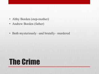 Lizzie Borden Case | PPT