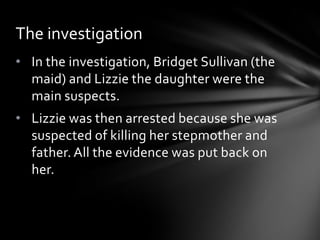 Lizzie borden case | PPTX | Death, Injury, or Military Conflict ...