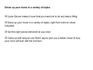 Lizzie grover went ahead to london to execute her interior designing ideas