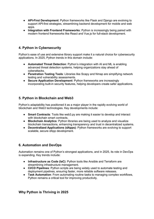 Python Trends 2025: What's Hot in the World of Programming | PDF