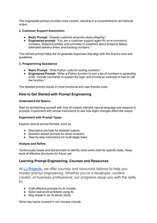 What Is Prompt Engineering? Definition, Examples, and Courses | DOCX