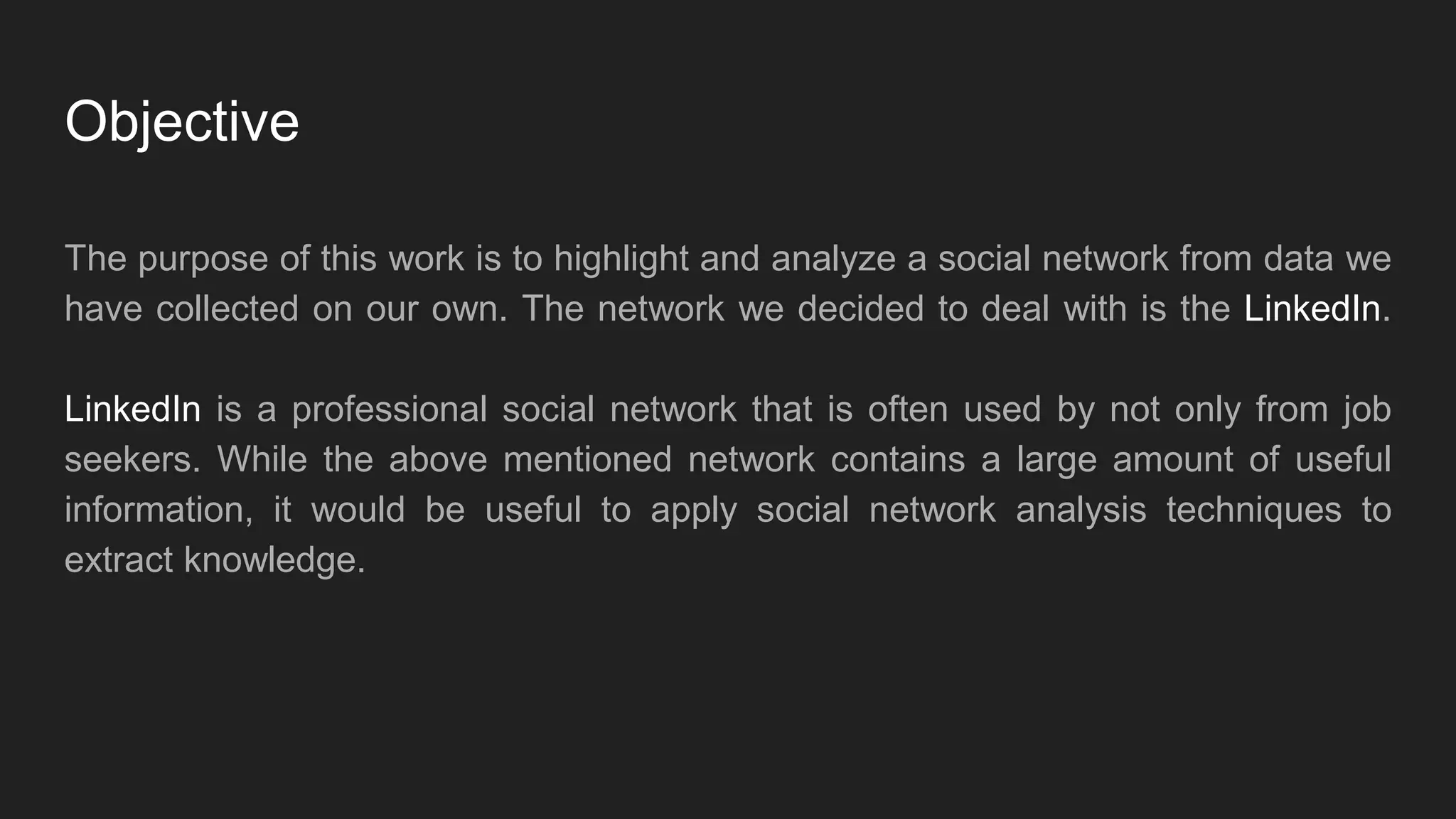Linked in social network analysis | PPTX