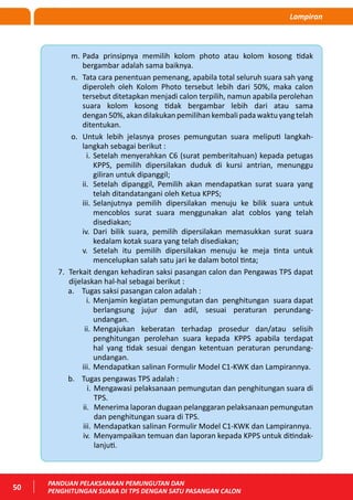 Buku Panduan KPPS Satu Pasangan Calon | PDF