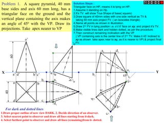 Projection of solids - ENGINEERING DRAWING/GRAPHICS | PPT