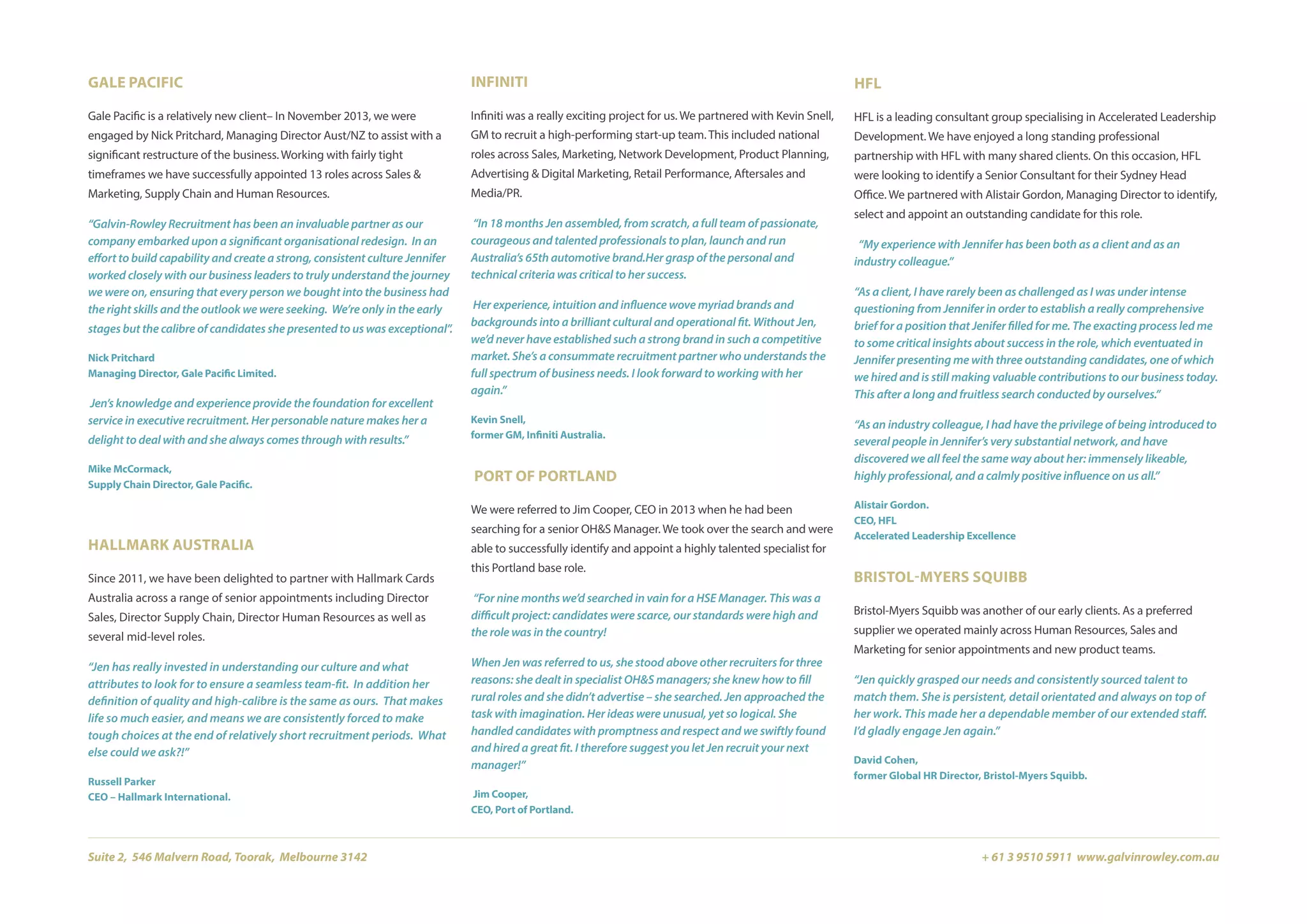Galvin rowley executive corporate brochure | PDF