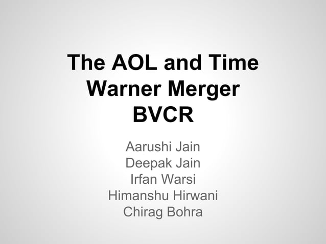 aol and warner merger | PPTX