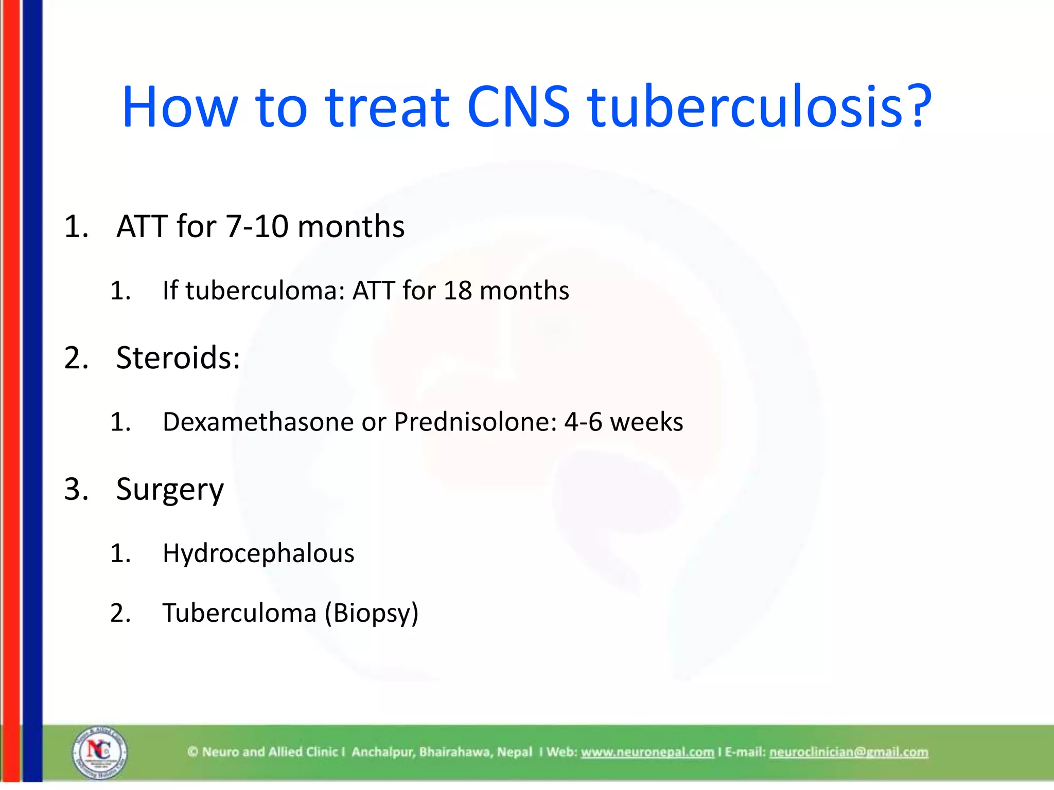 CNS Tuberculosis in developing countries | PPTX