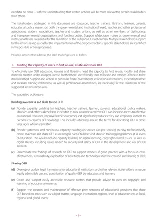 Ljubljana OER (Open Education Resources) Action Plan | PDF