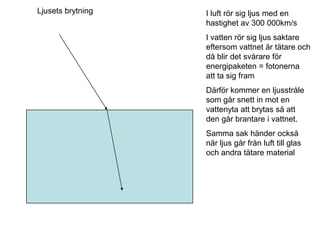 Ljusbrytning | PPTX