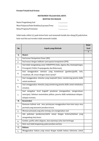 Lk.4 penilaian hots | PDF