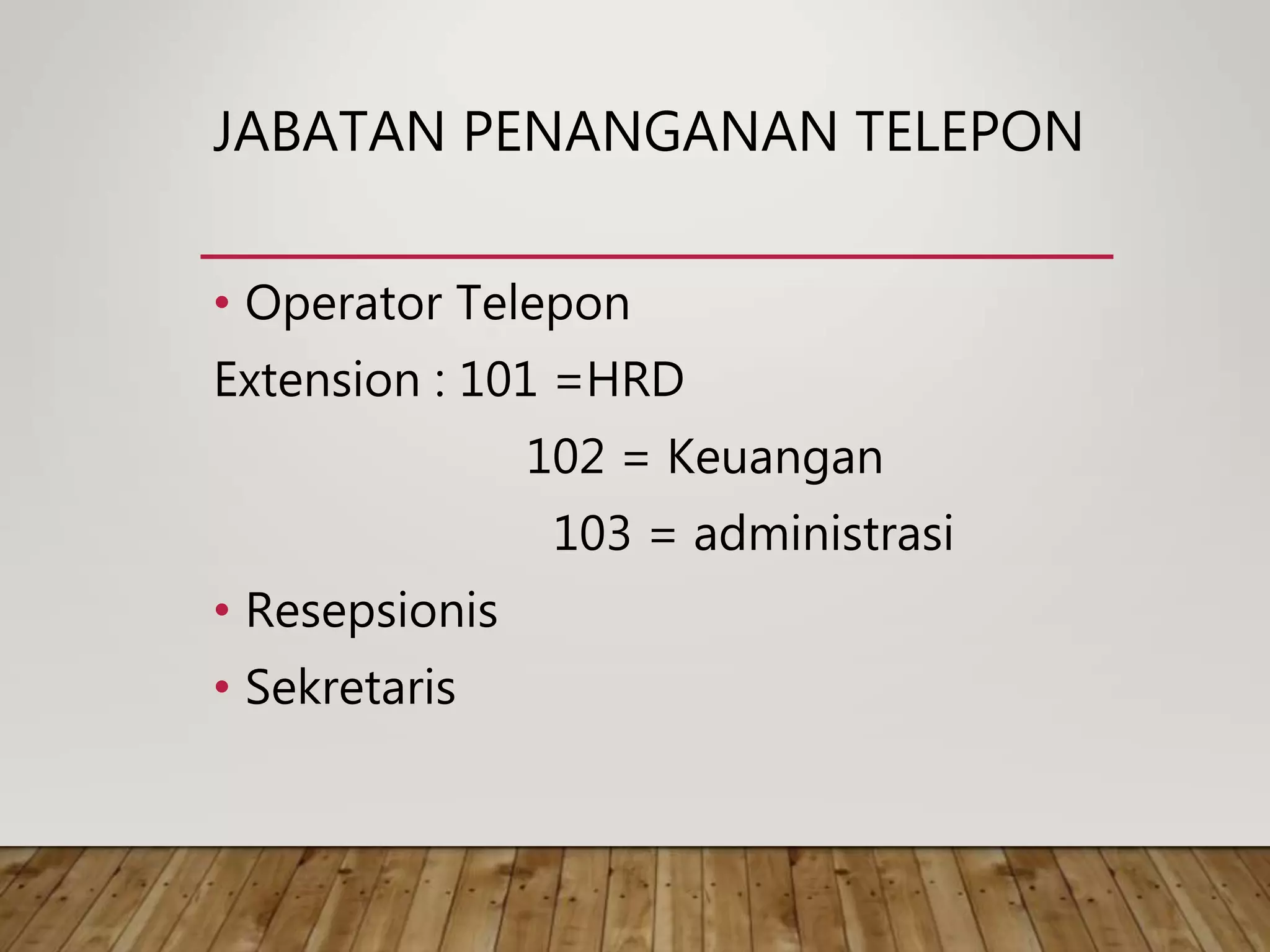 materi penanganan telepon | PPT