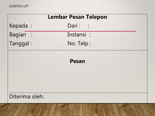 materi penanganan telepon | PPT