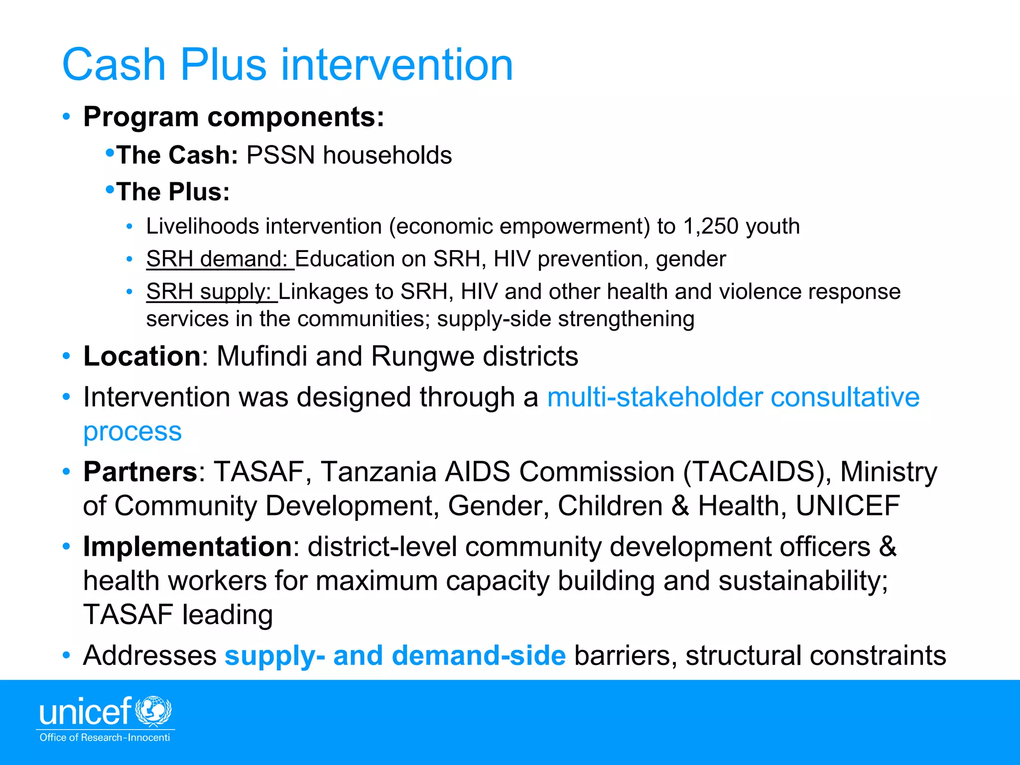 Cash Transfers & Gender-Based Violence: The Cash Plus Study | PPTX