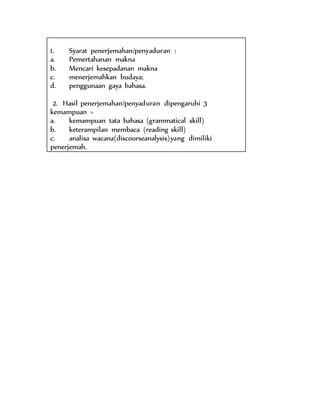Lk 3.1 mengidentifikasi makna dan syarat penerjemahan | DOCX