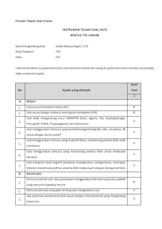 Lk 4d telaah rpp unit 2 pemantulan cahaya | PDF