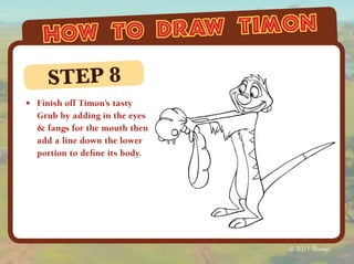 How To Draw Timon | PDF | Drawing and Sketching | Arts and Crafts