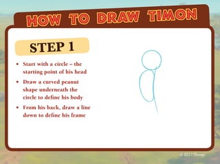 How To Draw Timon | PDF | Drawing and Sketching | Arts and Crafts