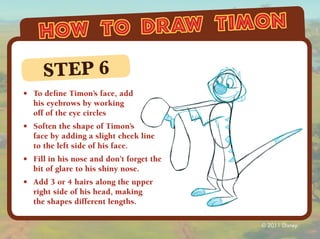 How To Draw Timon | PDF | Drawing and Sketching | Arts and Crafts