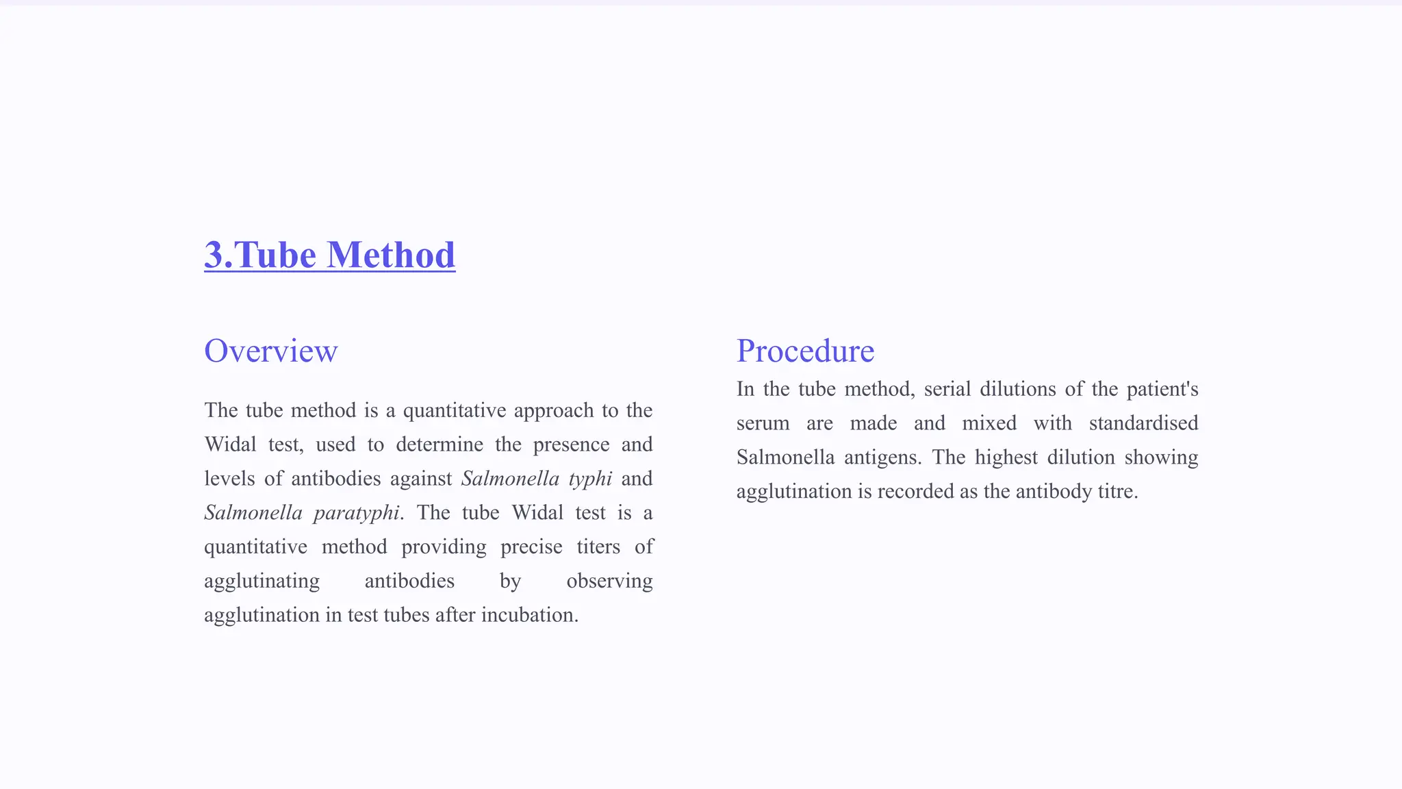 Widal Agglutination Test:A rapid serological diagnosis of typhoid fever ...