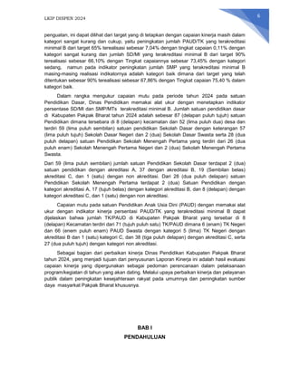 Laporan Kinerja Dinas Pendidikan Kabupaten Pakpak Bharat Tahun 2024 | PDF