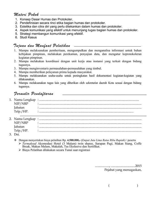 Lki surat kehumasan dan protokoler baru 2015 | PDF