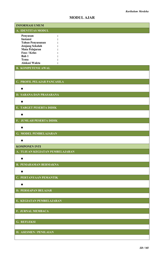 LK MODUL AJAR untuk guru, meguji bagaimana guru memahami penyusunan ...