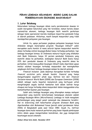 Lkm & pemberdayaan ekonomi | PDF