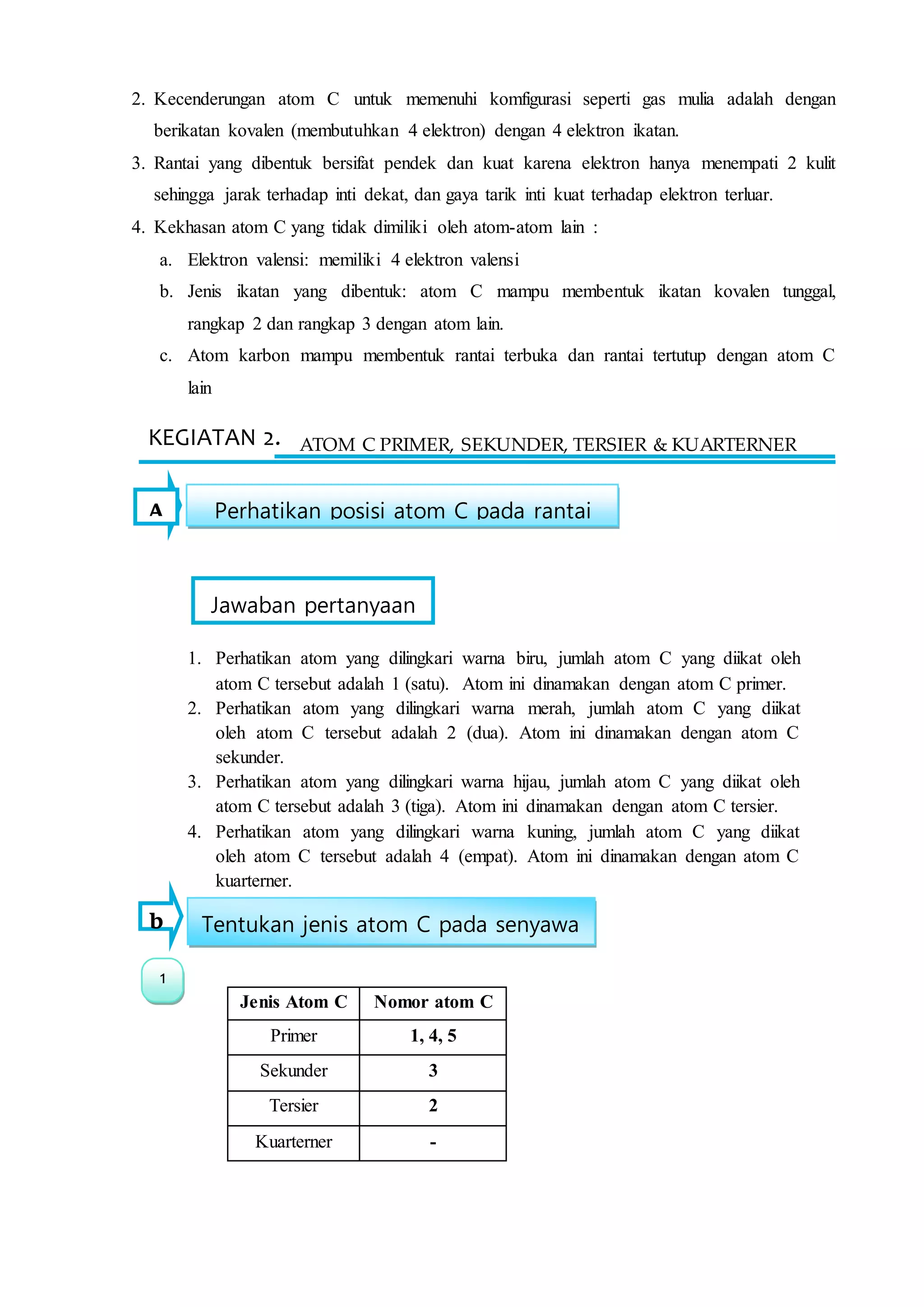 Lkpd 1 kekhasan atom karbon-kunci-jawaban | DOCX