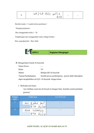 lkpd-al-quran-hadis-kls-vi-ii.pdfmi mambaul ulum 42 | PDF
