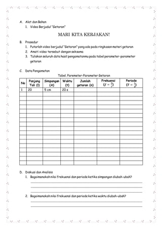 Lkpd getaran ipa smp kelas 7 | DOCX