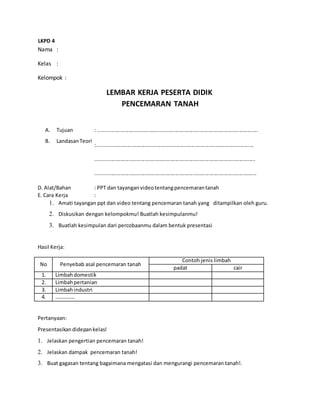 Lkpd pencemaran lingkungan | DOCX