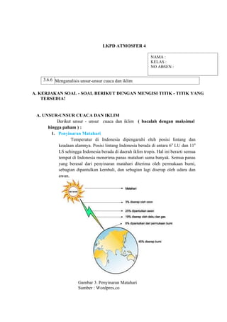 LKPD ATMOSFER ke 4 materi akhir semester 2 | DOCX