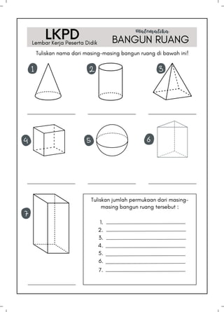 Lembar Kerja Peserta Didik Bangun Ruang. | PDF