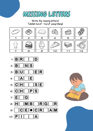 LKPD ENGLISH BAB 1 kelas 5 semester 1 (FOOD QUANTIFIER) | PDF
