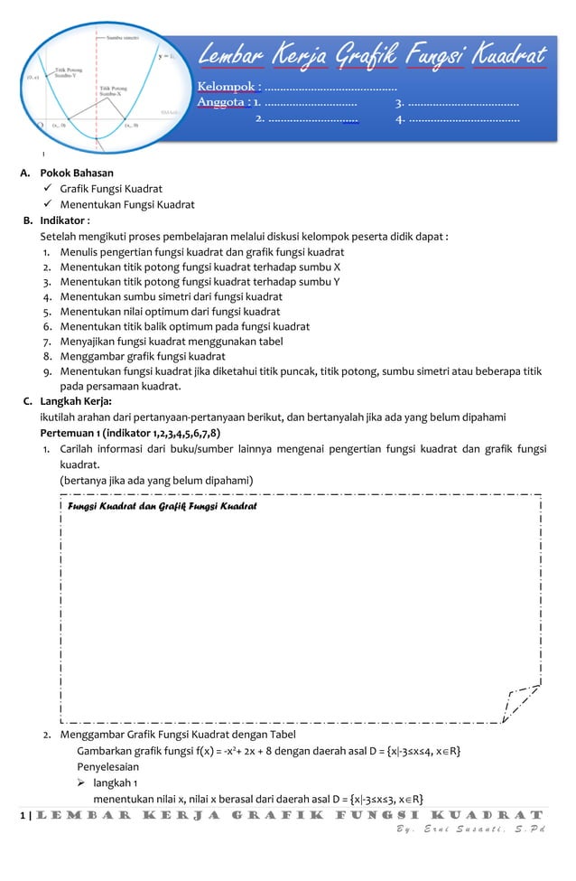LKPD Fungsi Kuadrat | PDF